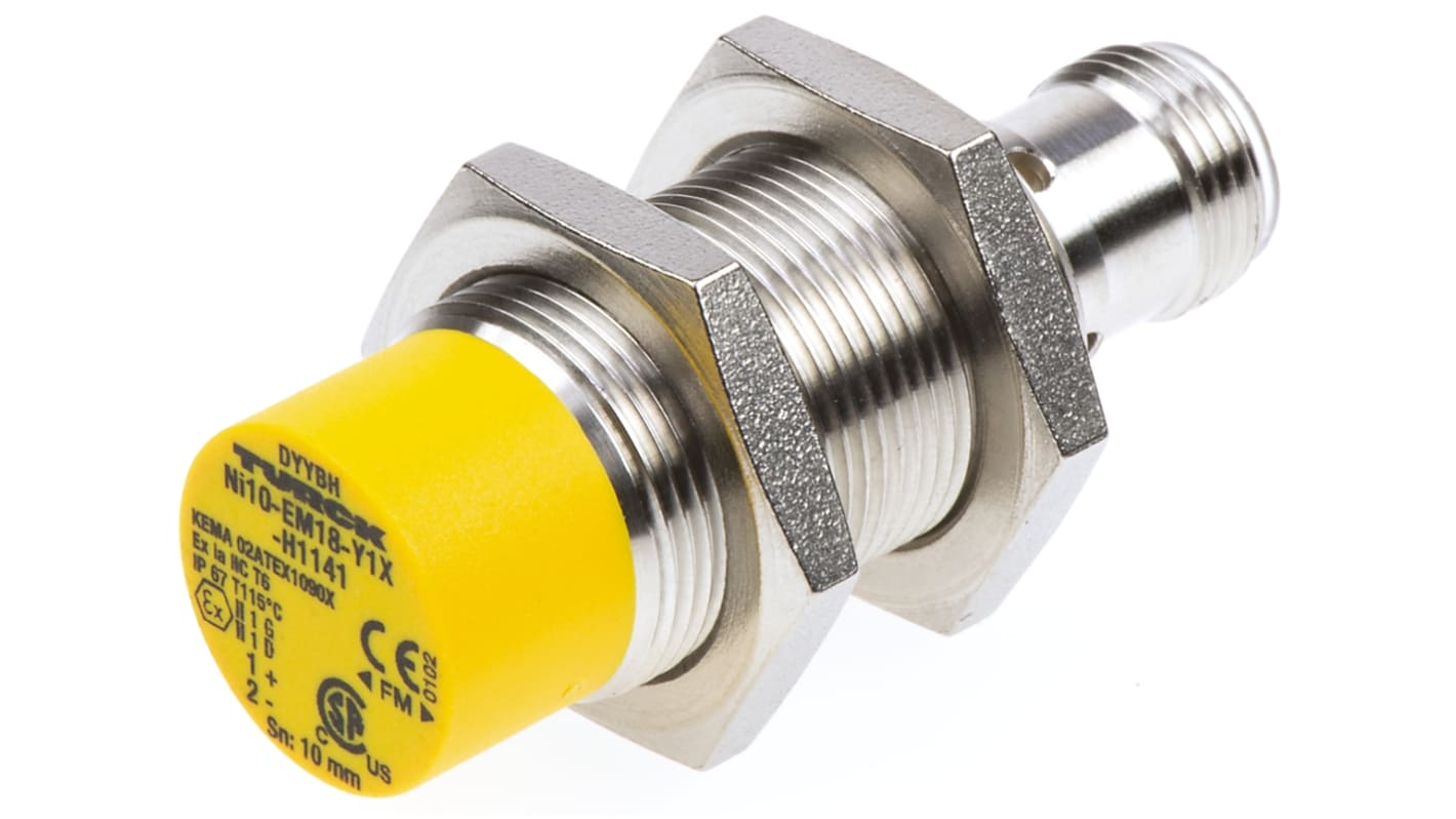 :: Turck Inductive Barrel-Style Proximity Sensor, M18 x 1, 10 mm ...