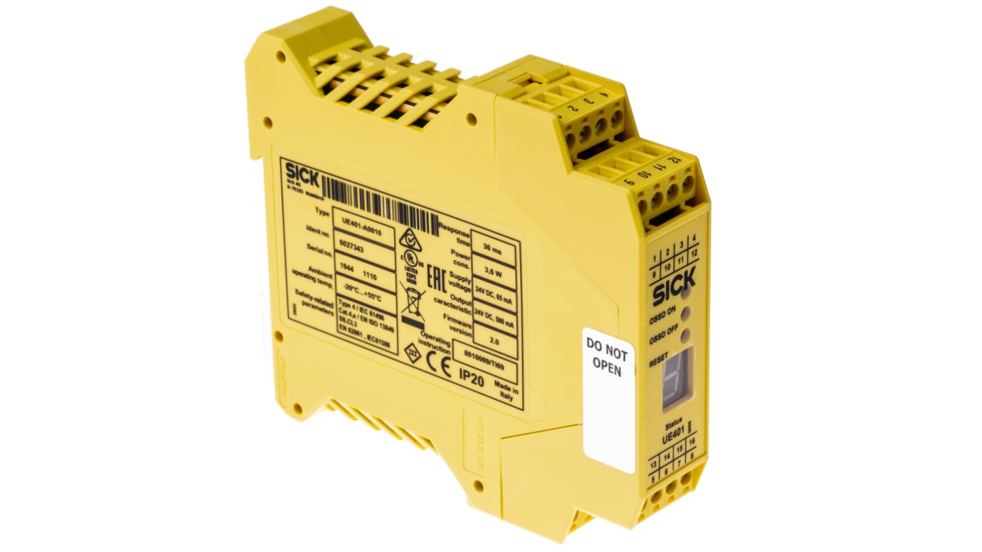 Sick UE401 Series Light Beam/Curtain Safety Relay, 28.8V dc